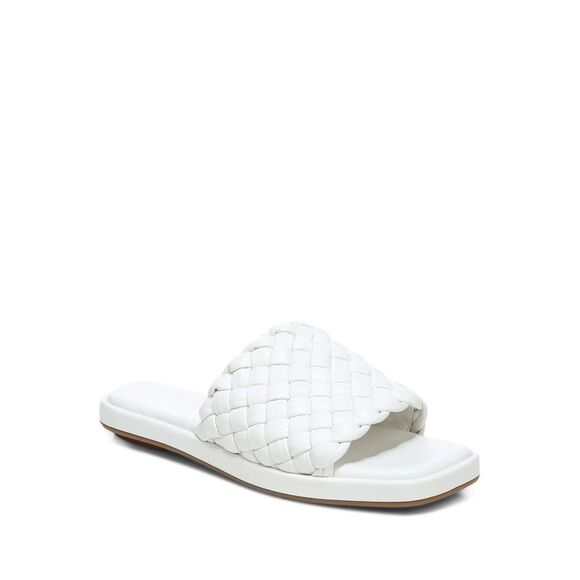 Vince | Shoes | Vince Womens White Woven Rumi Square Toe Slip On ...